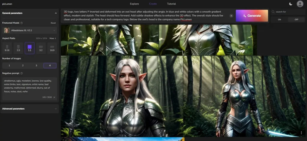 How do I start generating AI images on PicLumen?