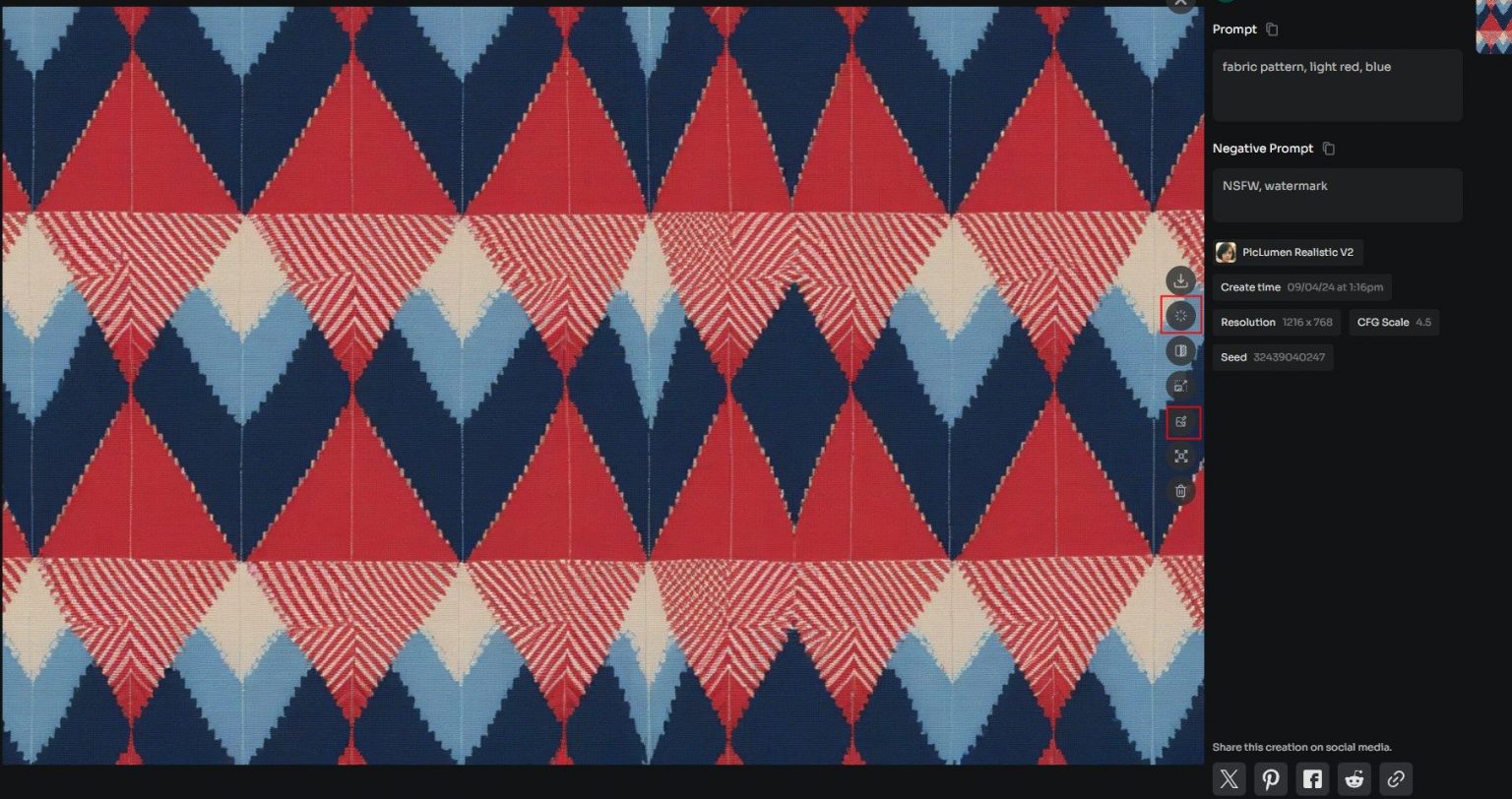 3 Steps to Create AI Fabric Pattern Design with PicLumen